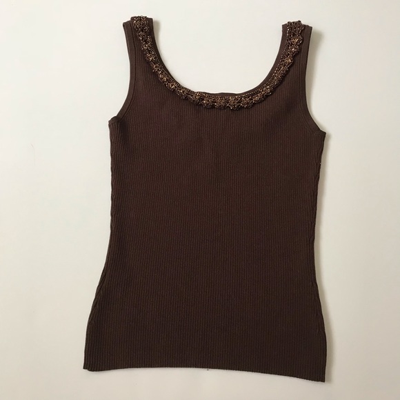 Cache | Tops | Cache Beaded Sexy Fit Top Scoop Neck | Poshmark